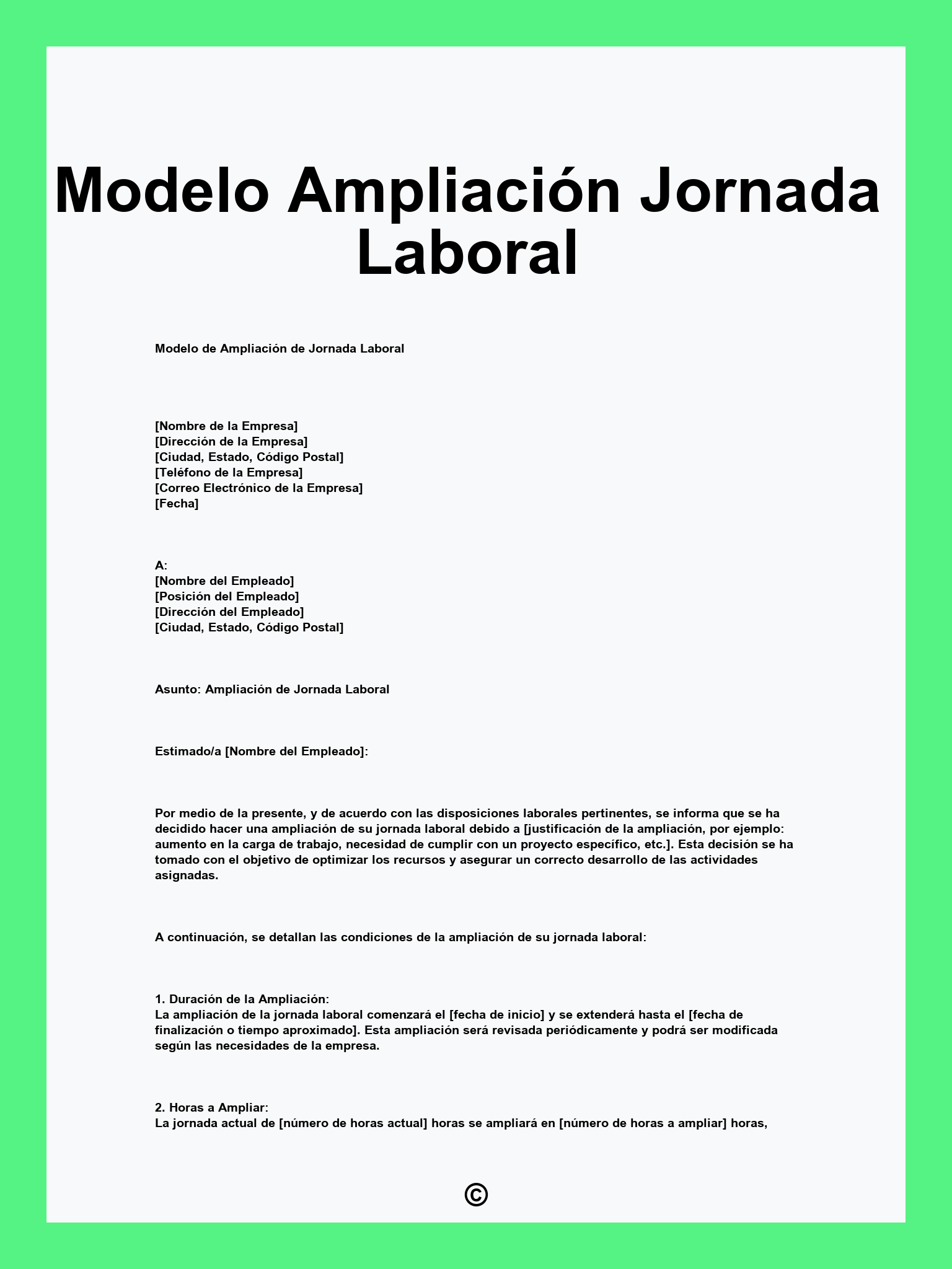 Modelo Ampliación Jornada Laboral